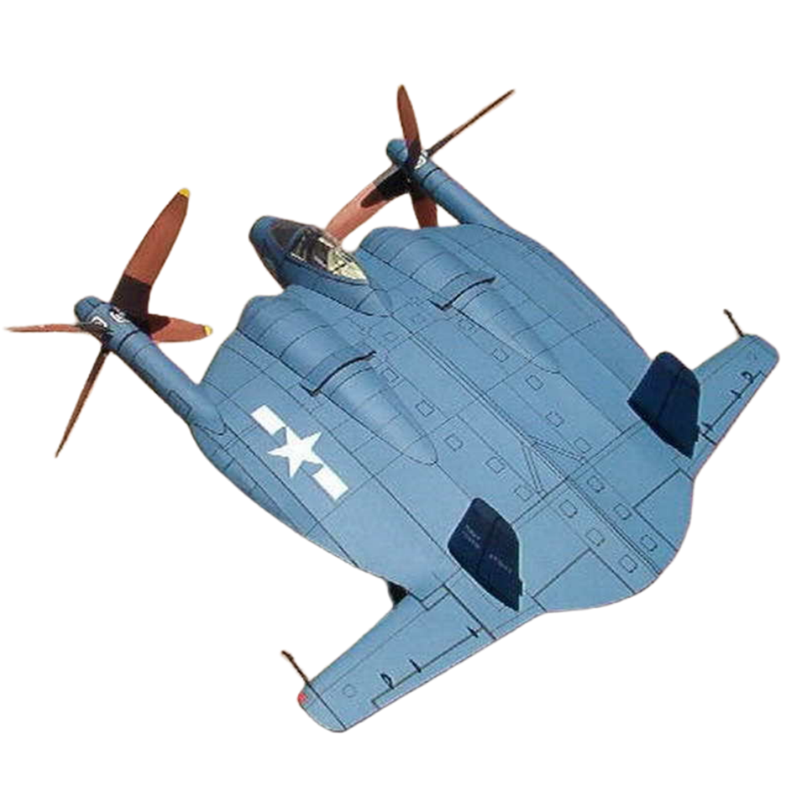 DIY 1/32 American XF5U-1 Flying Pancake Fighter 3D Paper Model Puzzle ...