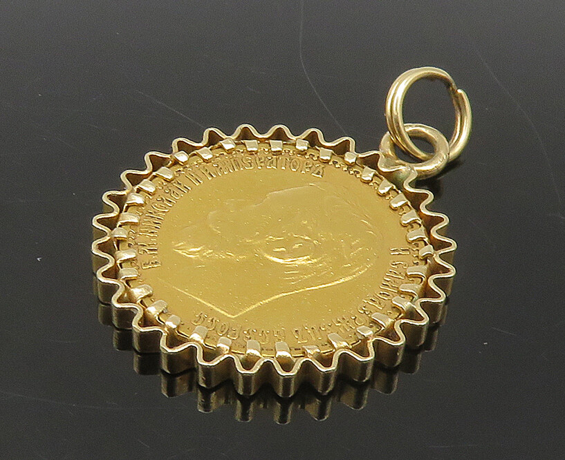 22K GOLD - Vintage Shiny Russian Coin Drop Pendant - … - Gem