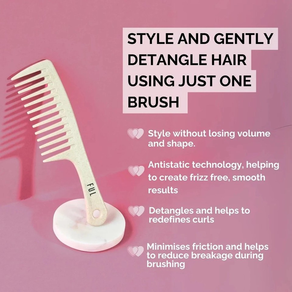 FUL LONDON Wide Tooth Comb to Refine Curls and Avoid Frizz for All Hair ...