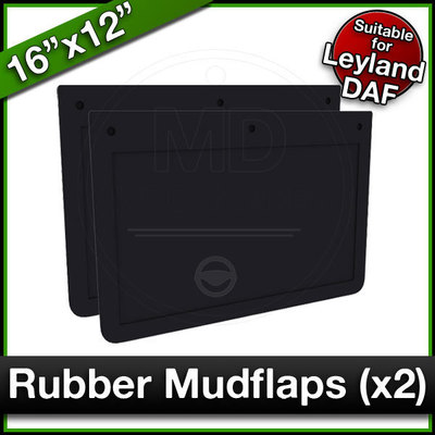 LEYLAND DAF 16" x 12" (410 x 305mm) Truck Lorry RUBBER MUDFLAPS Mud ...