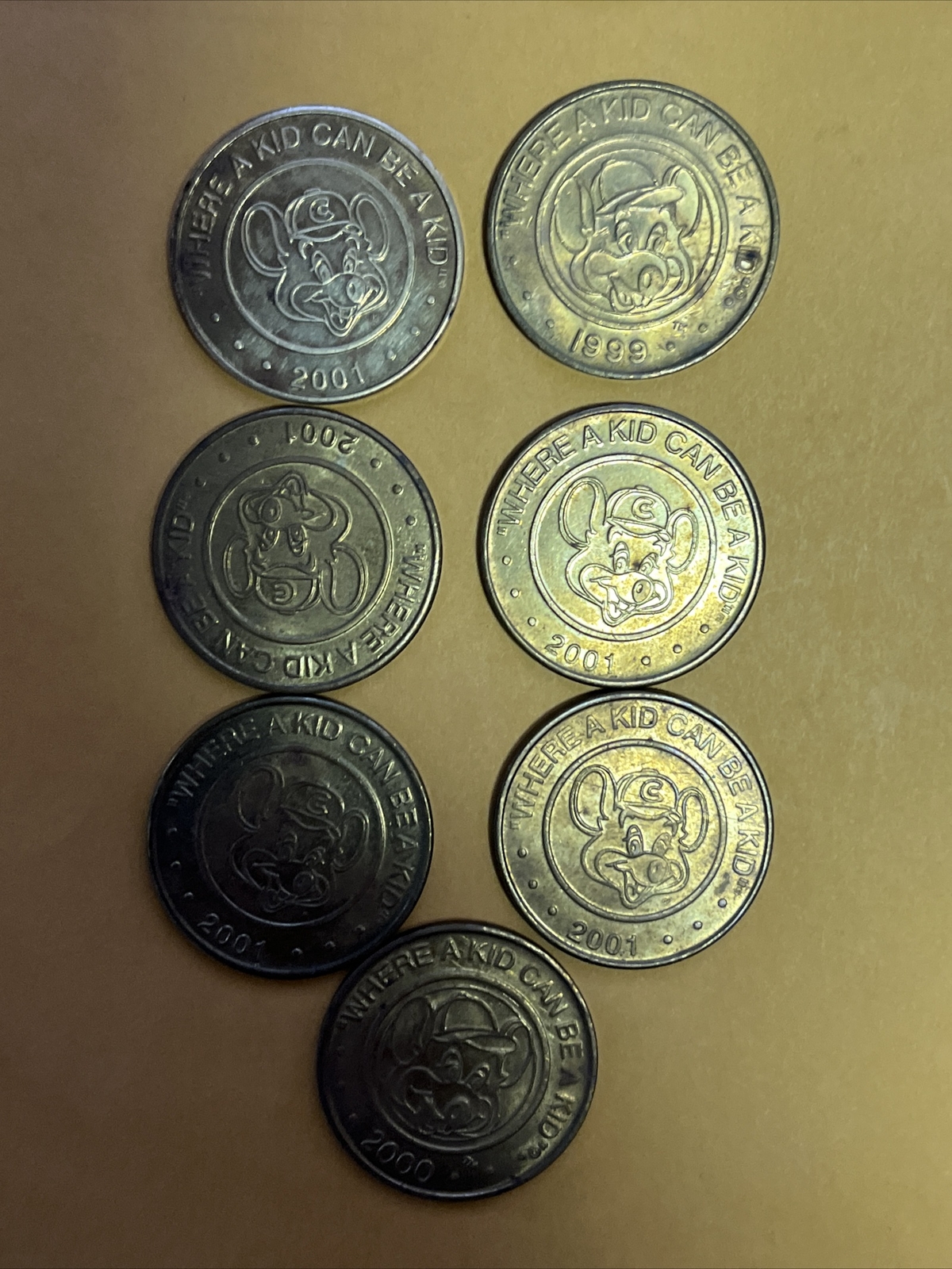 31 Texas Tokens Aladdin’s Putt Putt Crystals Pizza AA Angel Six Flags ...