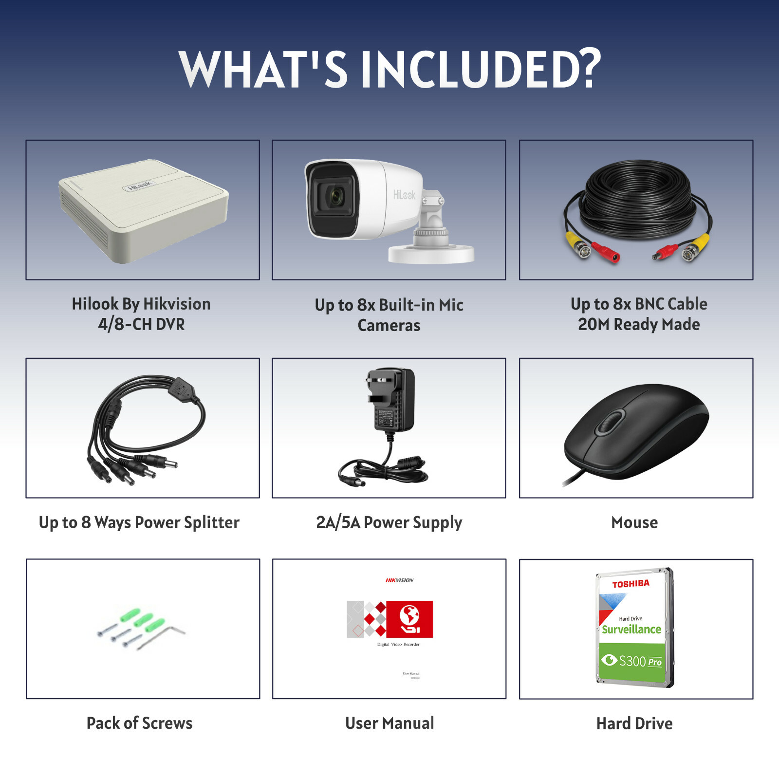 HIKVISION AUDIO MIC CCTV CAMERA SYSTEM 1080P 30 M NIGHT VISION HOME ...