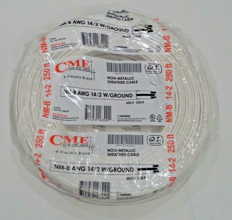 250 ft 14/2 Romex Wire Non-Metallic Wire NM-B Cable Indoor Wire(By-the ...