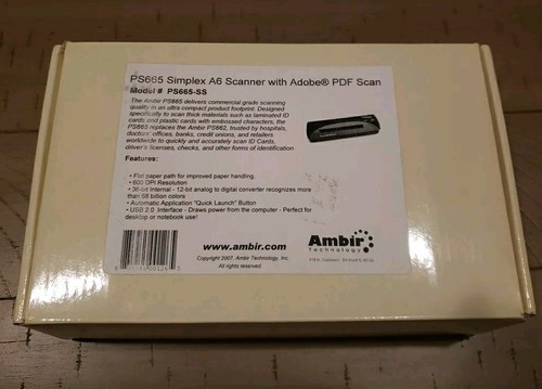 Ambir Technology ImageScan Pro ID Card Scanner PS665 PS665-SS W/ USB | eBay