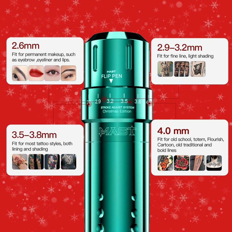 Mast Flip 2.6-4.0mm Six Stroke Rotary Tattoo Pen Machine Halo Power ...