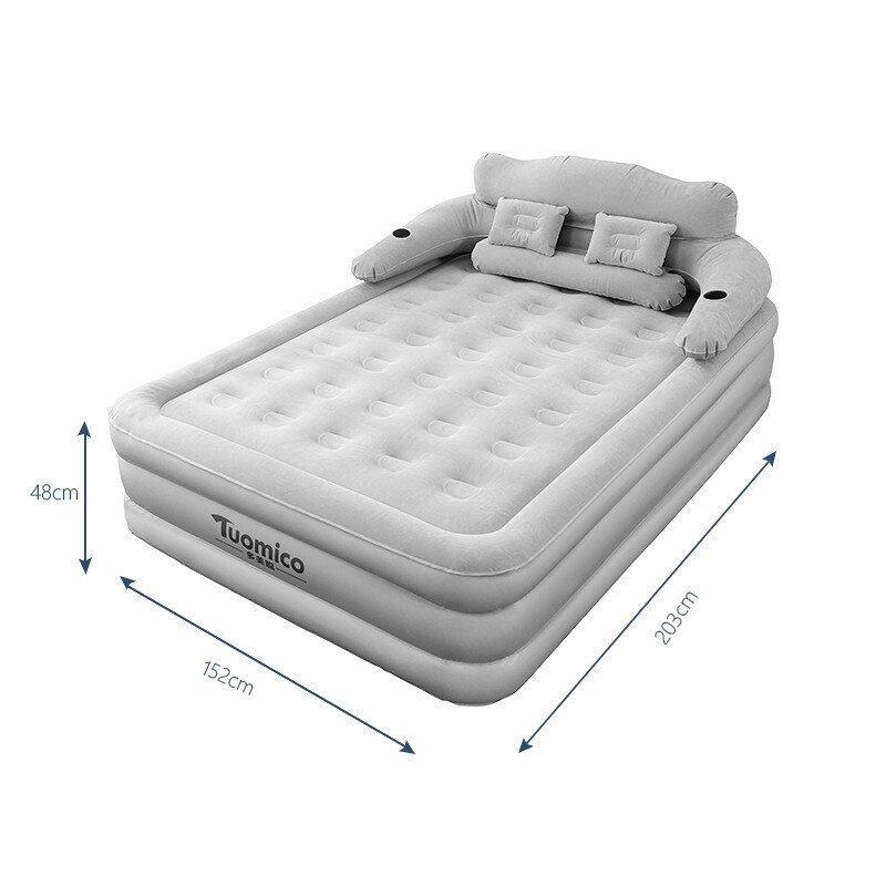 Inflatable High Raised Double Air Bed Mattress King Size with Pump ...