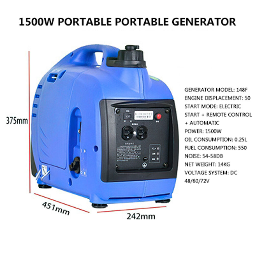 Electric Vehicle Generator 1.5KW 148F motor 48v 60v 72v silent ...