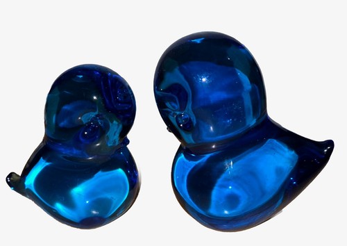 HANDMADE IN SWEDEN BLUE GLASS BIRDS PIPPI MID CENTURY MODERN/FM ...