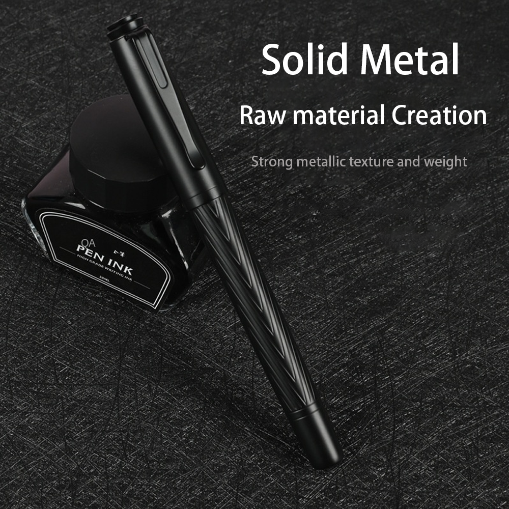 0.5mm Nib Black Samurai Fountain Pen Smooth Ink Pens Writing Supplies ...