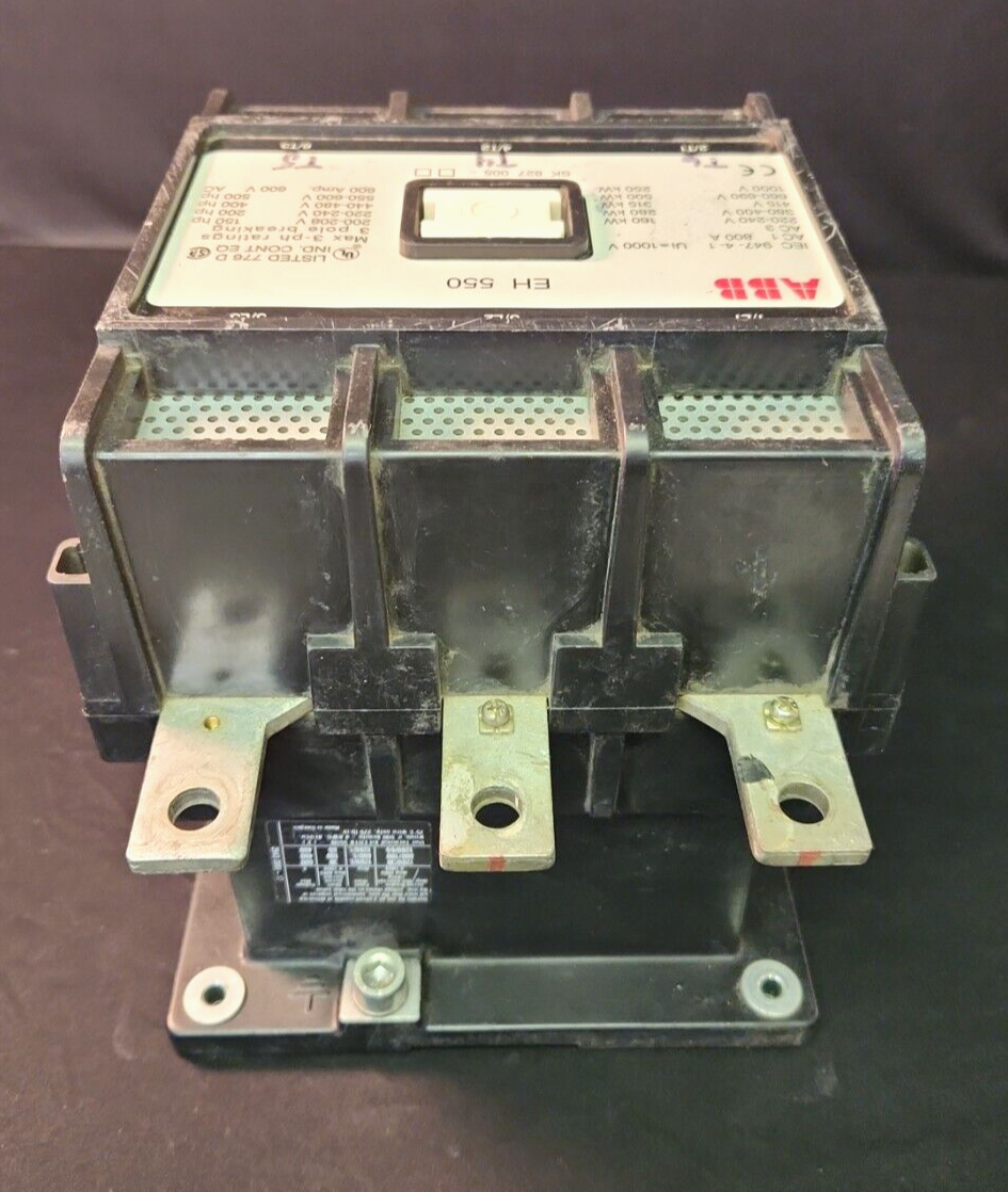 ABB EH 550 Contactor IEC 947-4-1 3 Pole 600V / 1 Auxiliary Contact CAL ...