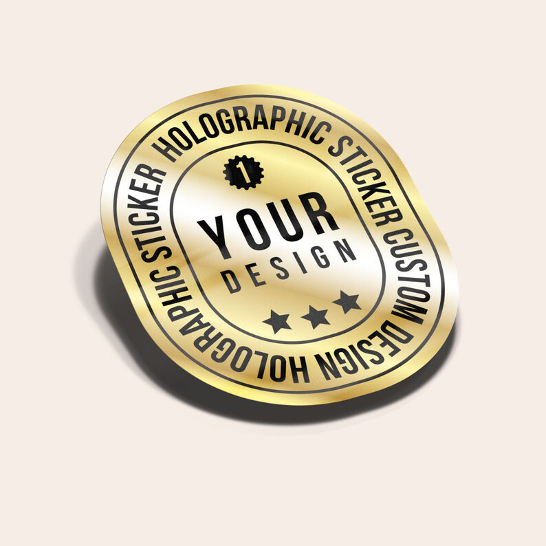 50/100/200/500 Custom Die Cut Gold Metallic Vinyl Stickers Personalized ...