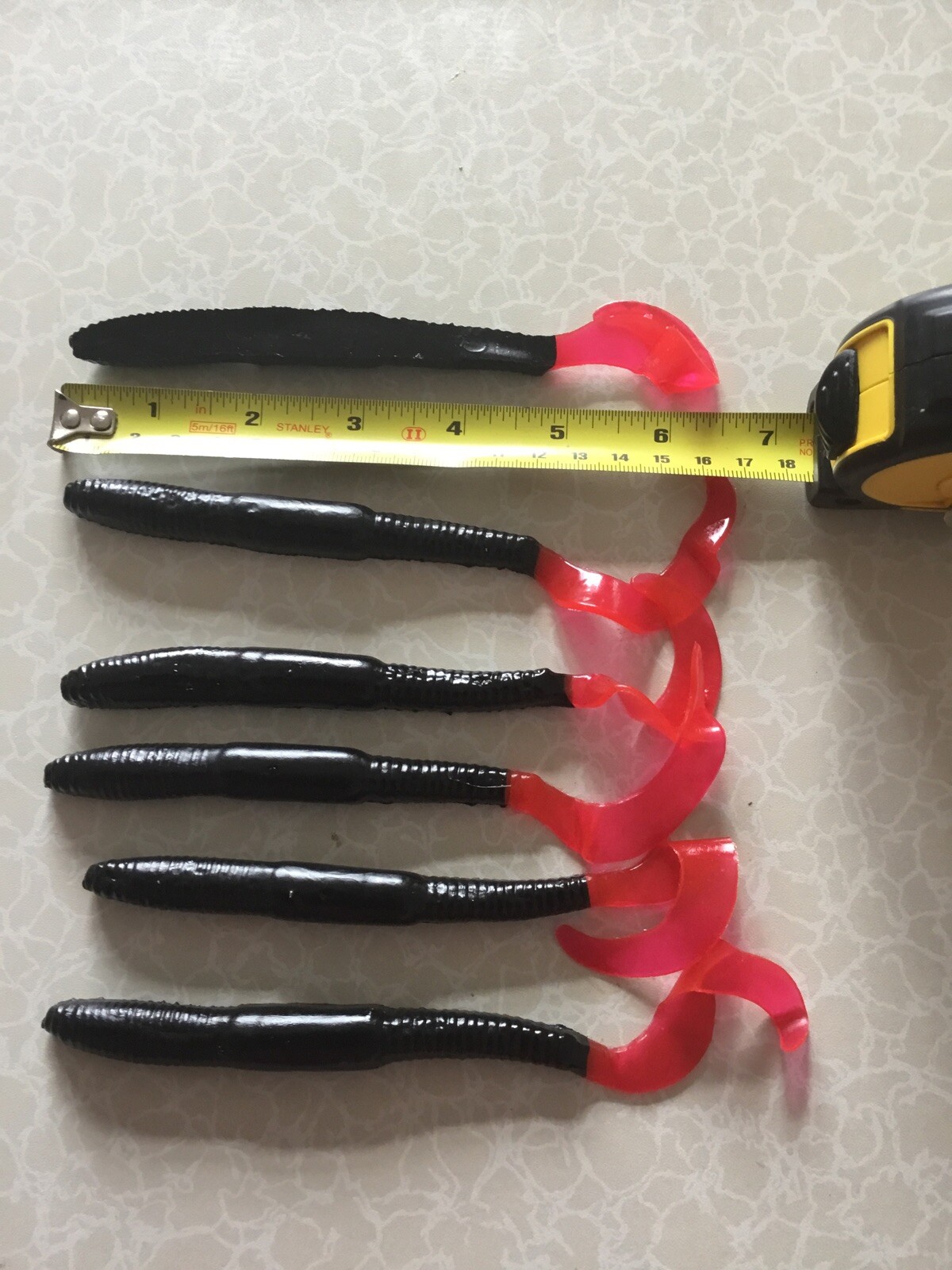 Sea fishing lures jelly worms Cod Pollock Bass Scented 6” Fat Boy Fire ...