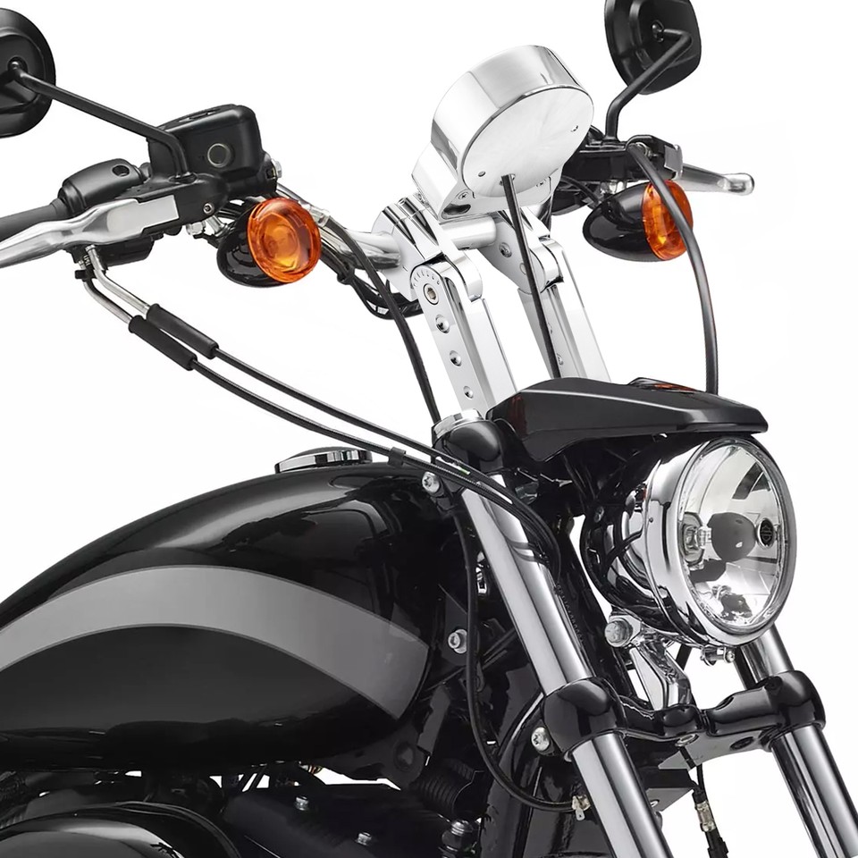 6" Handlebar Risers Clamp w/Gauge Housing Bracket for Harley Sportster ...