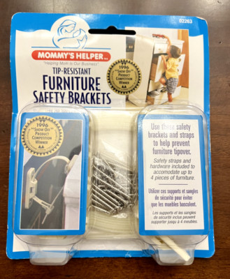 Mommy's Helper Tip Resistant Furniture Safety Brackets 02263 NEW | eBay