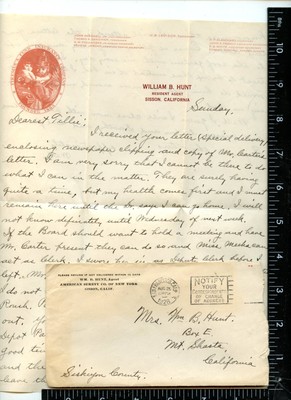 ANTIQUE AMERICAN SURETY LETTER SISSON CA. ADDRESS EPHEMERA SAN FRANCISC ...