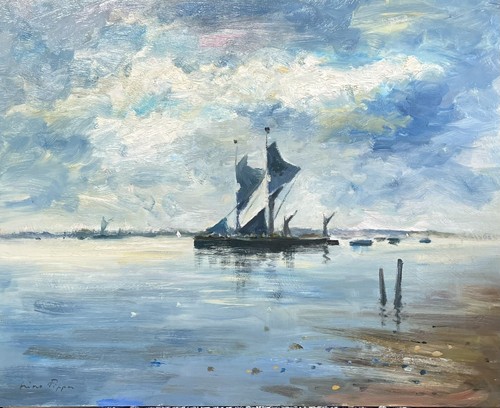 16 X20 AskArt Listed Nino Pippa Original Painting Spritsail Barges COA ...