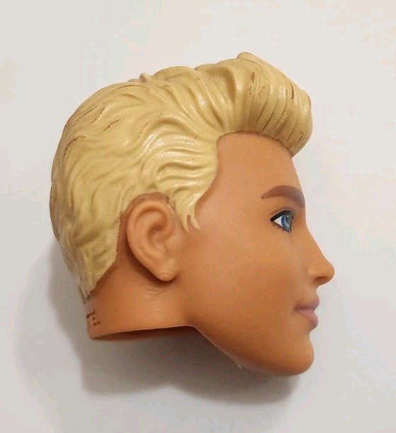 BARBIE KEN HEAD ONLY LIGHT BLONDE MOLDED HAIR FASHIONISTAS REPLACEMENT ...