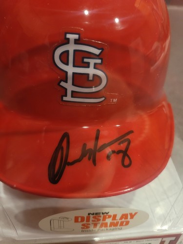 Carlos Martinez Autographed Mini Batting Helmet w/ Display Stand - JSA ...