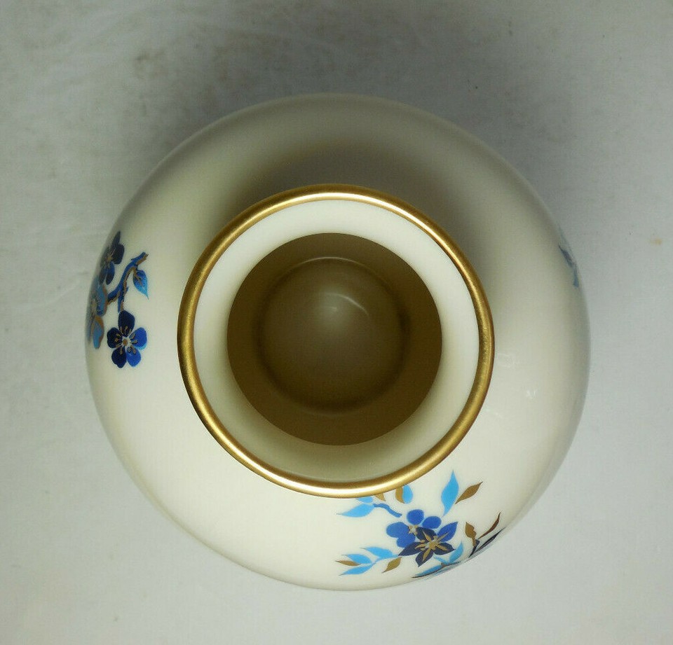 Lenox Pagoda Bone Chine Vase Cobalt Blue & Gold Flowers | eBay
