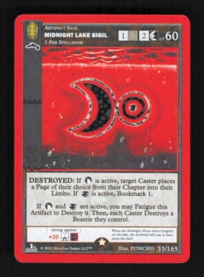 MetaZoo Wilderness 1st Edition - MIDNIGHT LAKE SIGIL 33/165 - Reverse ...