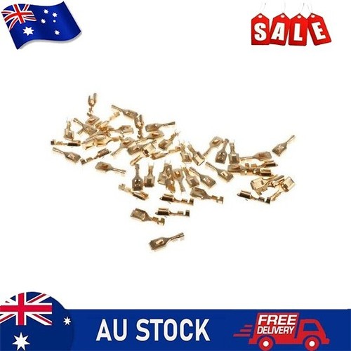 100pcs 6.3mm Vehicle Male+Female Terminals Brass Copper Crimp Wire ...