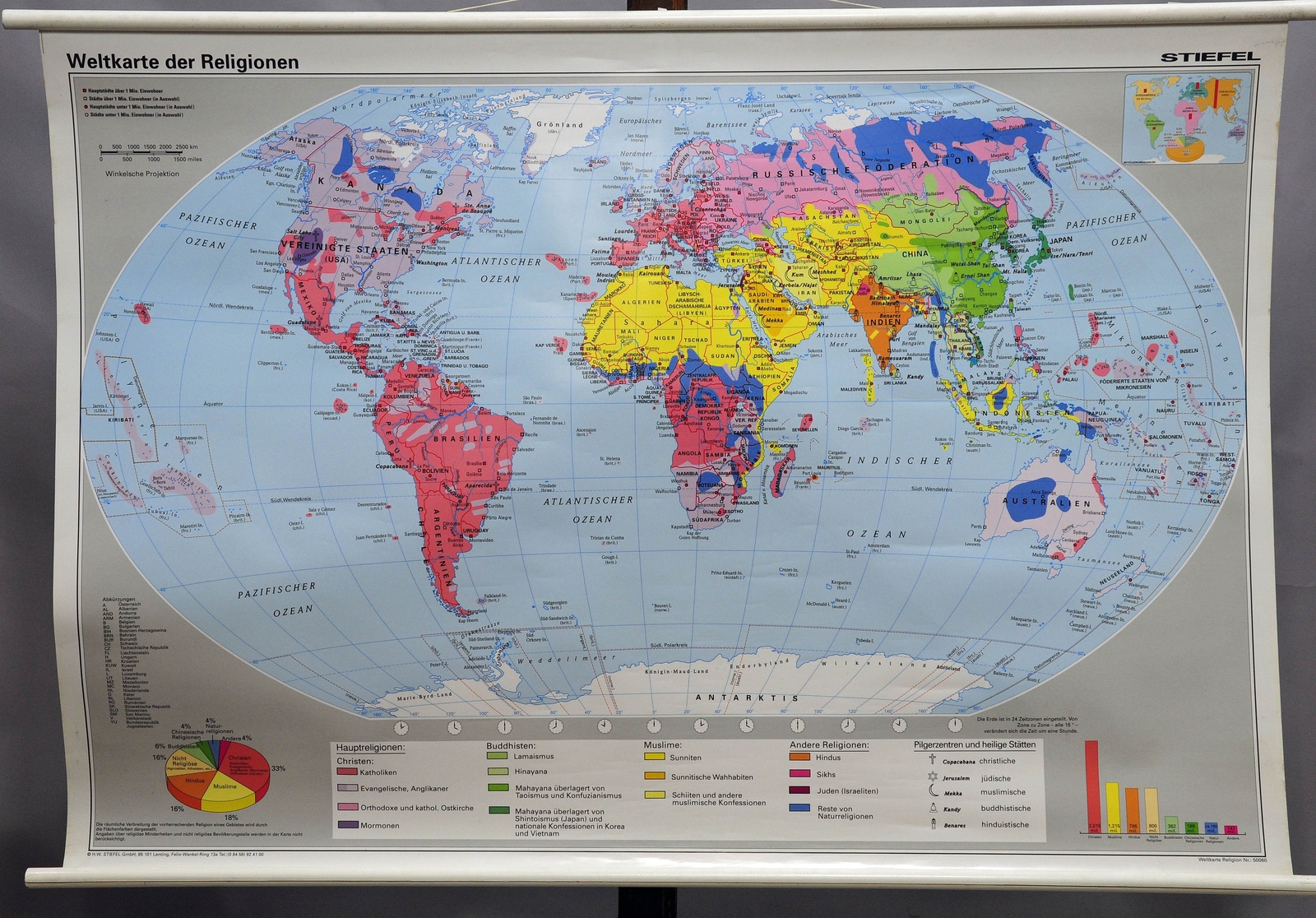 World Map of Religions Vintage Mural | Grelly USA