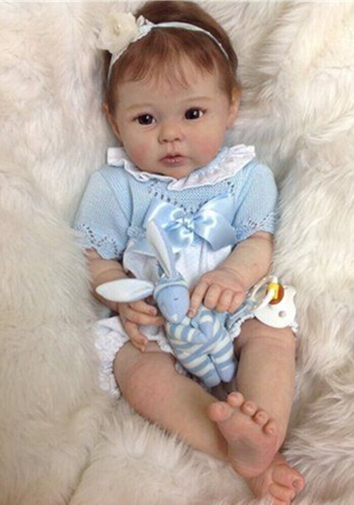 50CM Lifelike Reborn Baby Dolls Girl Raven Realistic Cute Blonde Girl ...