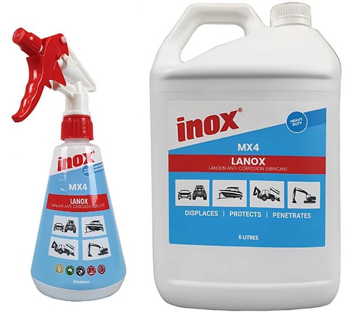 Inox MX4 Super Lubricant HD 5L + Spray Bottle | Lanox Lanolin Lubricant ...