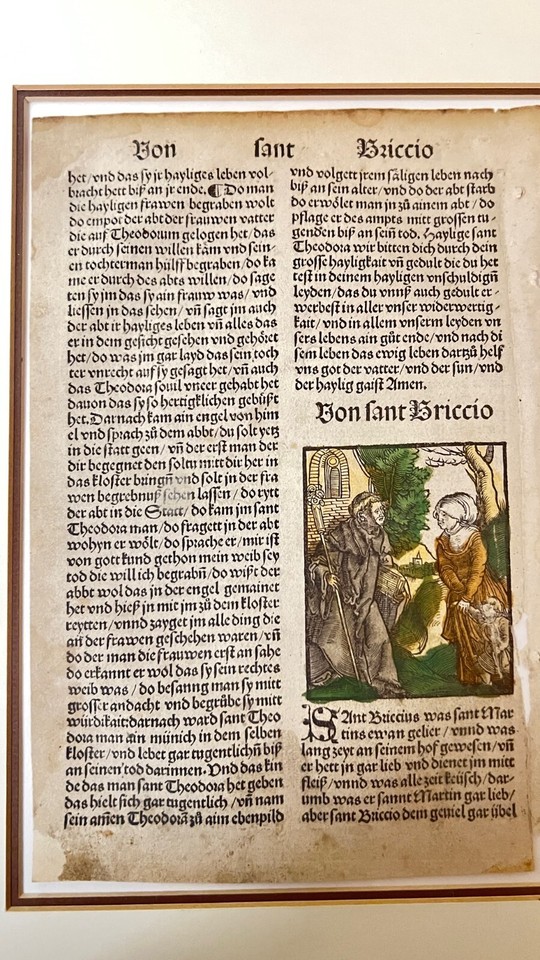 Single Leaf, 15th-Century Incunabulum – Von sant Briccio with hand-colored pic | eBay