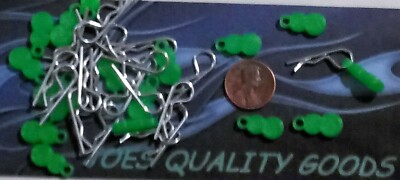 30 1/10TH SCALE RC CAR BODY CLIP PIN GREEN PULL TABS 30 CLIPS INCLUDED ...