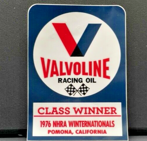 VRHTF VTG SYTLE "1976 VALVOLINE WINTERNATIONALS WINNER POMONA" 5.5"X 4 ...