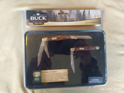 New In Package Buck 373 Trio & 379 Solo Pocket Knife Set w/ Tin Box | eBay