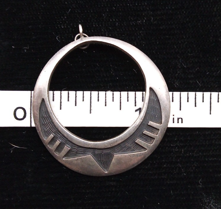 Vintage Hopi Sterling Silver Overlay Pendant | eBay
