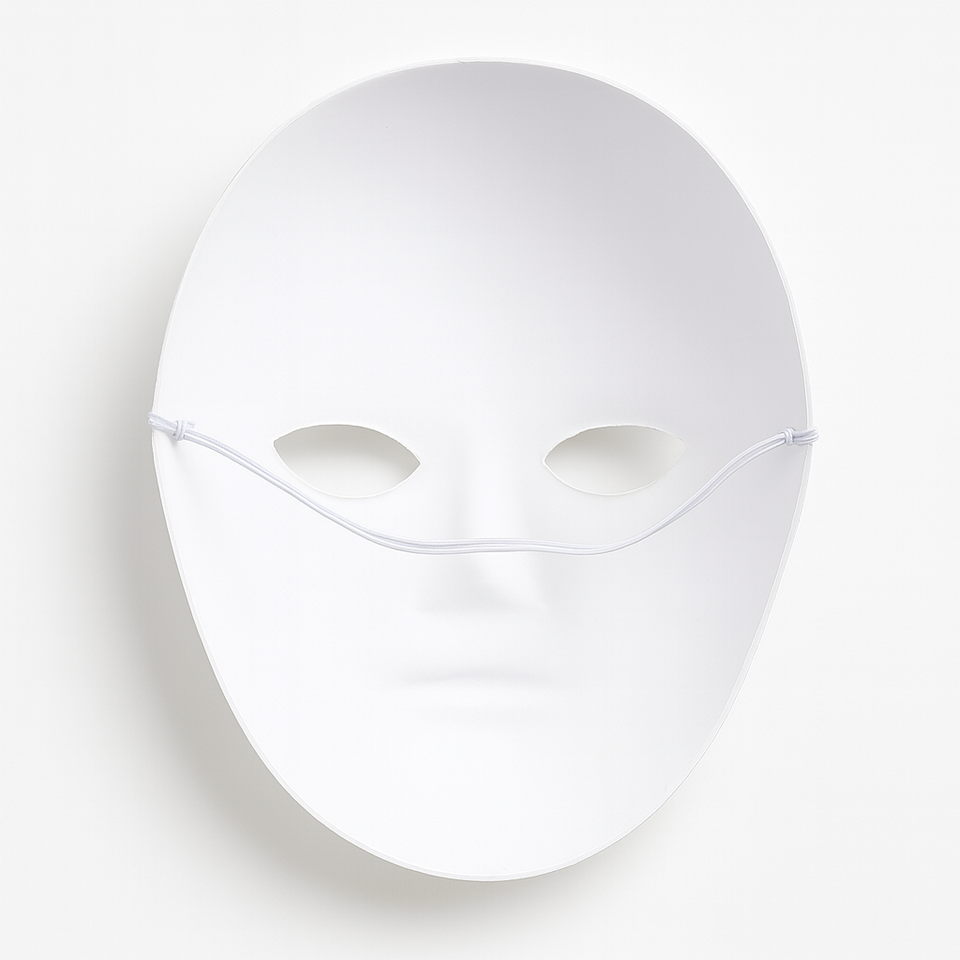Plain White Facemask Paper Mache Paintable Halloween Masquerade Mask ...