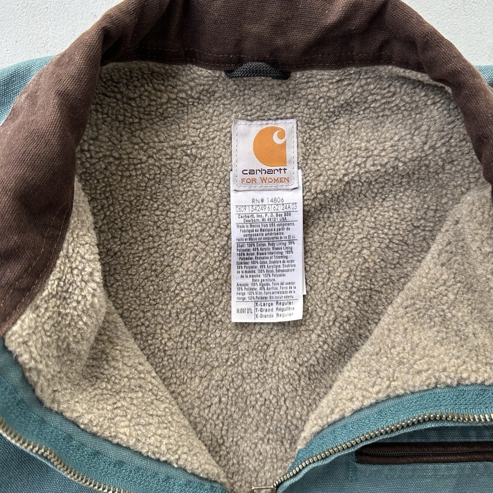 Vintage Carhartt Detroit Jacket Womens Sherpa Lined Size XL WJ097 DTL ...