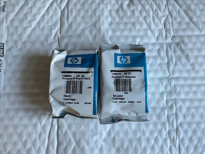 2 PACK Genuine HP 56 Black 57 Color C6656AN C6657AN Ink printer ...