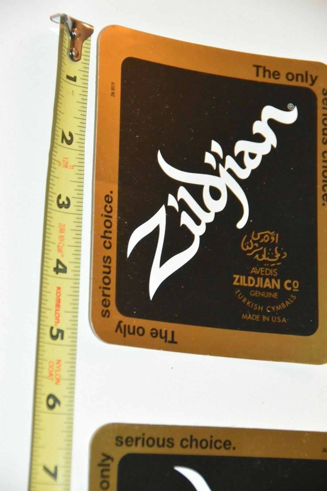 1 vintage Zildjian drum Cymbals Sticker Black Gold Only Serious Choice ...