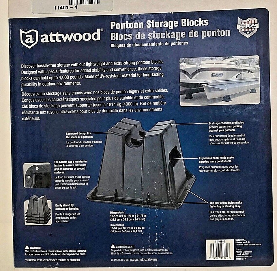 Atwood pontoon storage blocks set of 4 | eBay