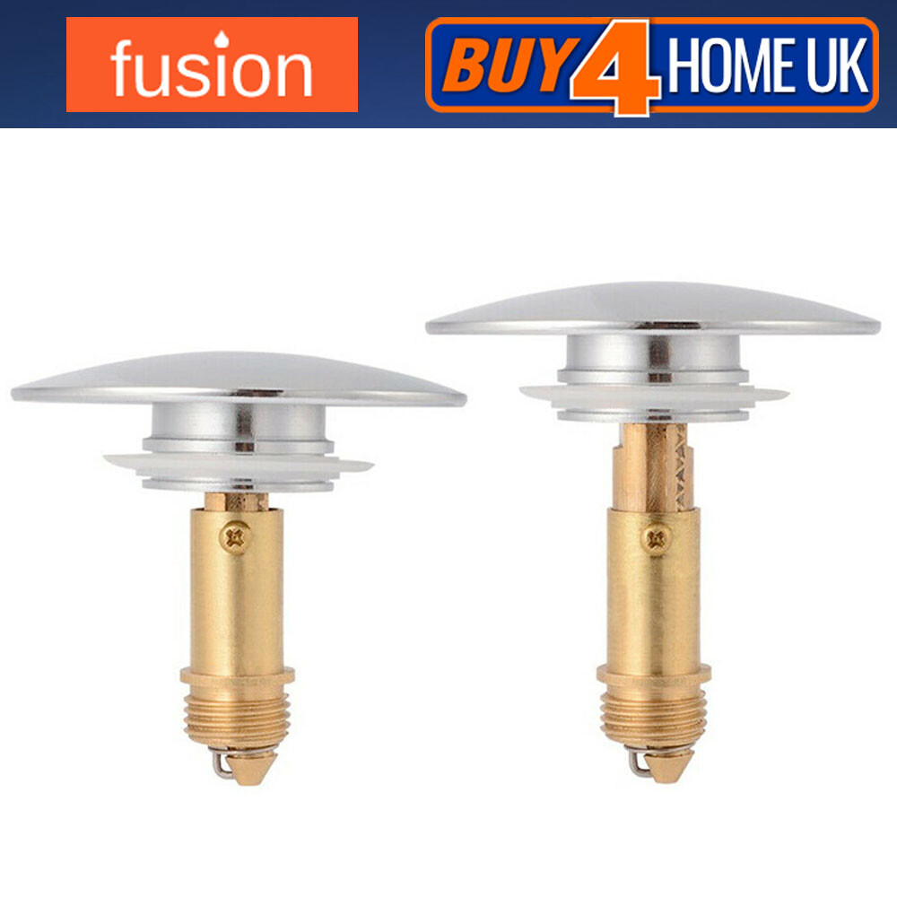 65mm Chrome Easy Pop Up Basin Waste Bathroom Sink Push Button Click ...