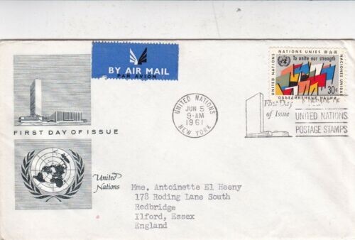 United Nations 1961 Flags FDC New York cancel typed VGC | eBay