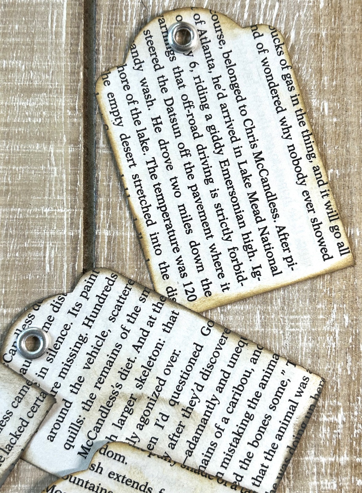 Book page tags upcycled book page tags 6 tag set | eBay