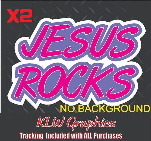 Jesus Rocks Cross Decal Sticker Christian GOD Bible Faith Family Diesel ...