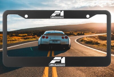 Custom Laser Engraved Black License Plate Frame Aluminum - McLaren F1 ...
