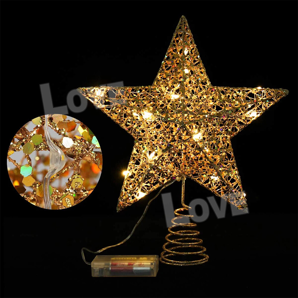 LED Tree Topper Star Christmas Decoration Top Xmas Star Light Up ...