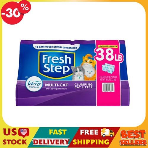 Fresh Step Multi-Cat Scented Litter with Febrezes, Clumping Cat Litter ...