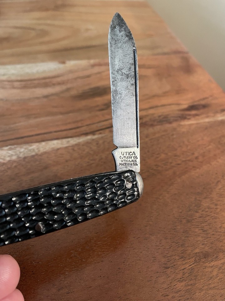 Vintage Utica Cutlery Co. Single Blade Folding Pocket Knife Made in the ...