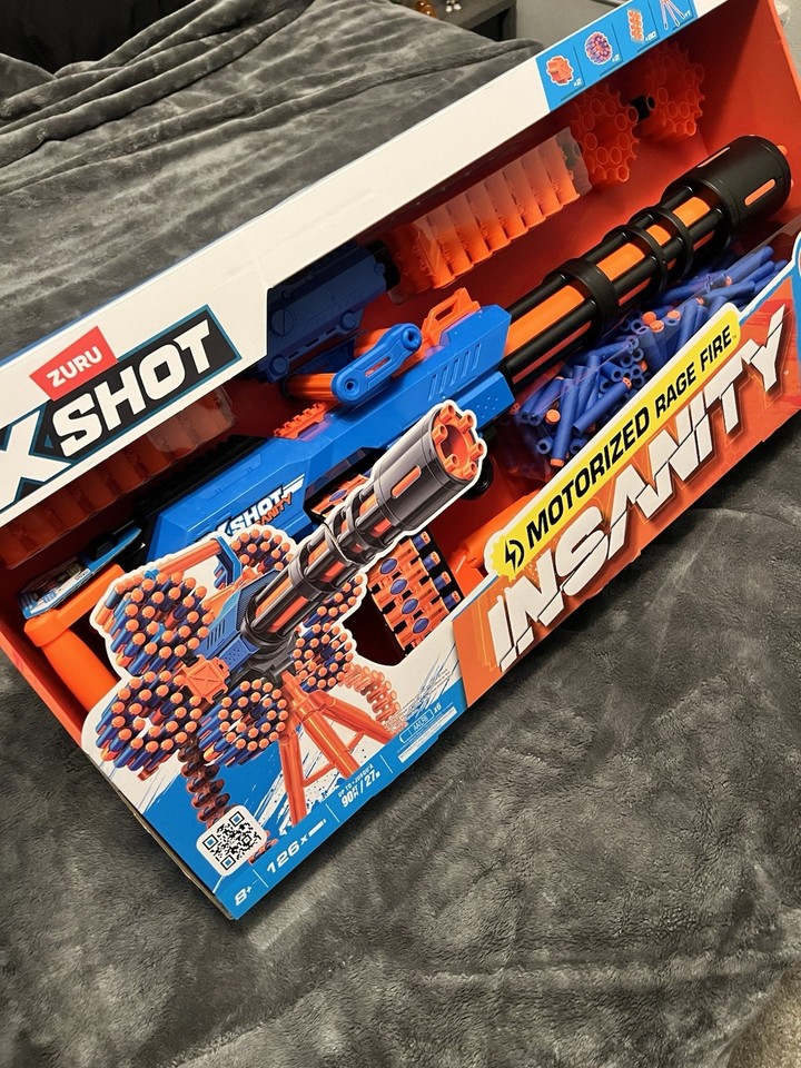 X-Shot Insanity Motorized Rage Fire Blaster Toy Gun with 126 Darts | eBay