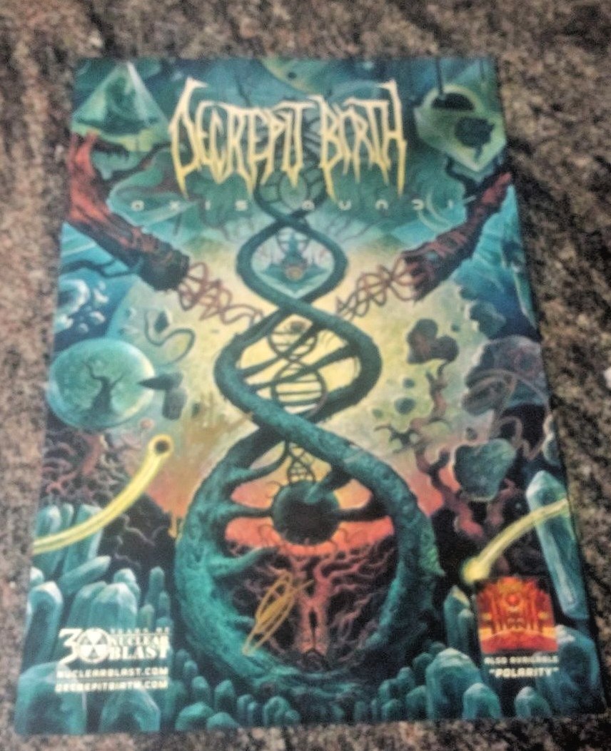Decrepit Birth AXIS Mundi 11 by 17 Autographed Poster 3 autographs two ...