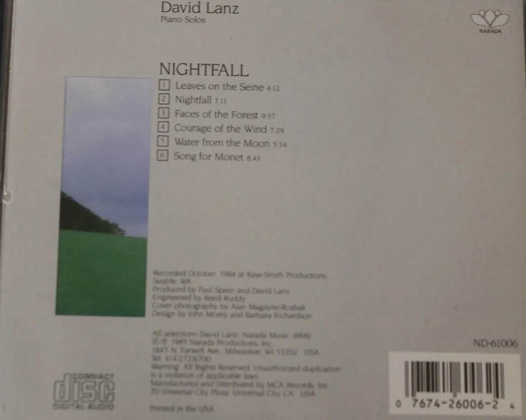 David Lanz Nightfall CD - 1985 Narada - Preowned | eBay