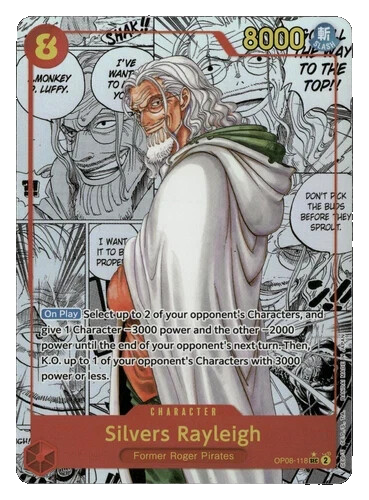 English OP08-118 SEC Manga Alt. Art Silvers Rayleigh [Mint Condition ...